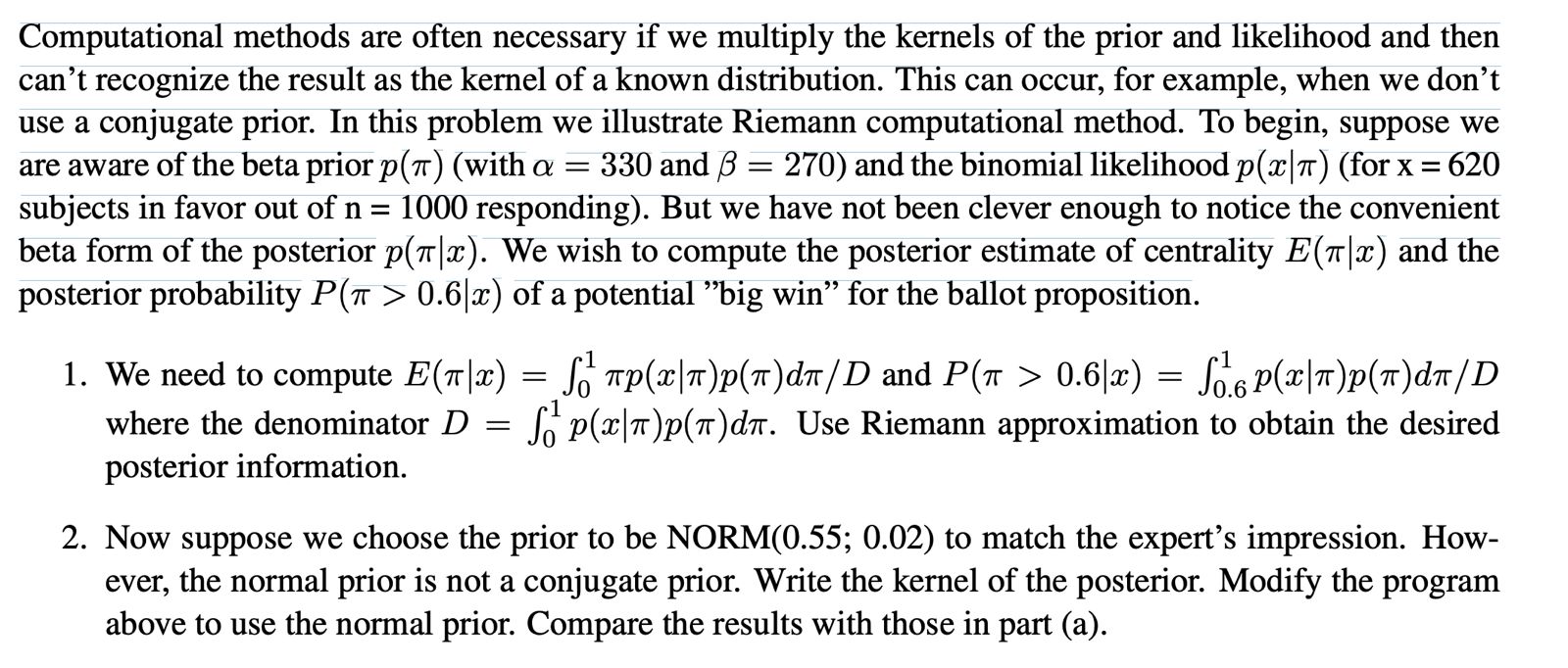 Solved Computational methods are often necessary if we | Chegg.com