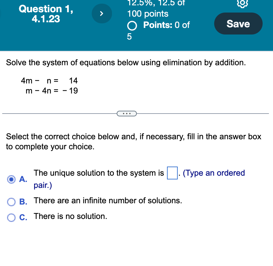 Solved Solve the system of equations below using elimination | Chegg.com