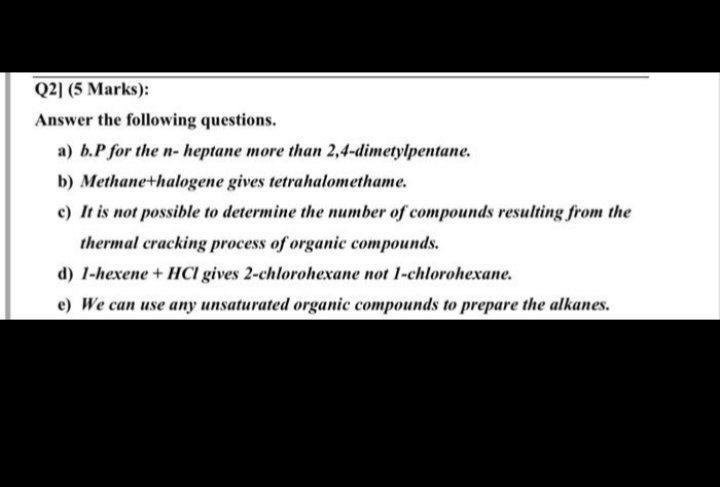 Solved Q2] (5 Marks): Answer the following questions. a) b.P | Chegg.com