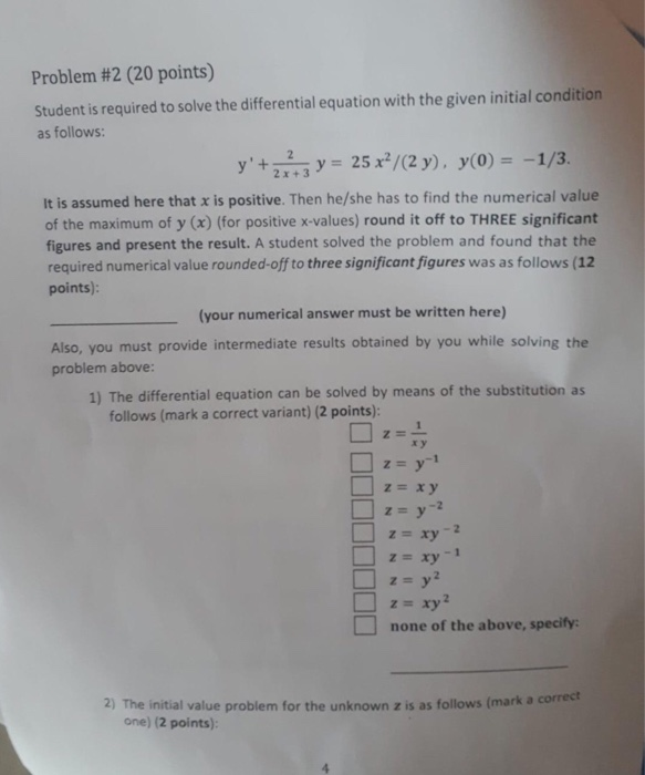 Solved Problem # 2 ( 20 points ) Student is required to | Chegg.com
