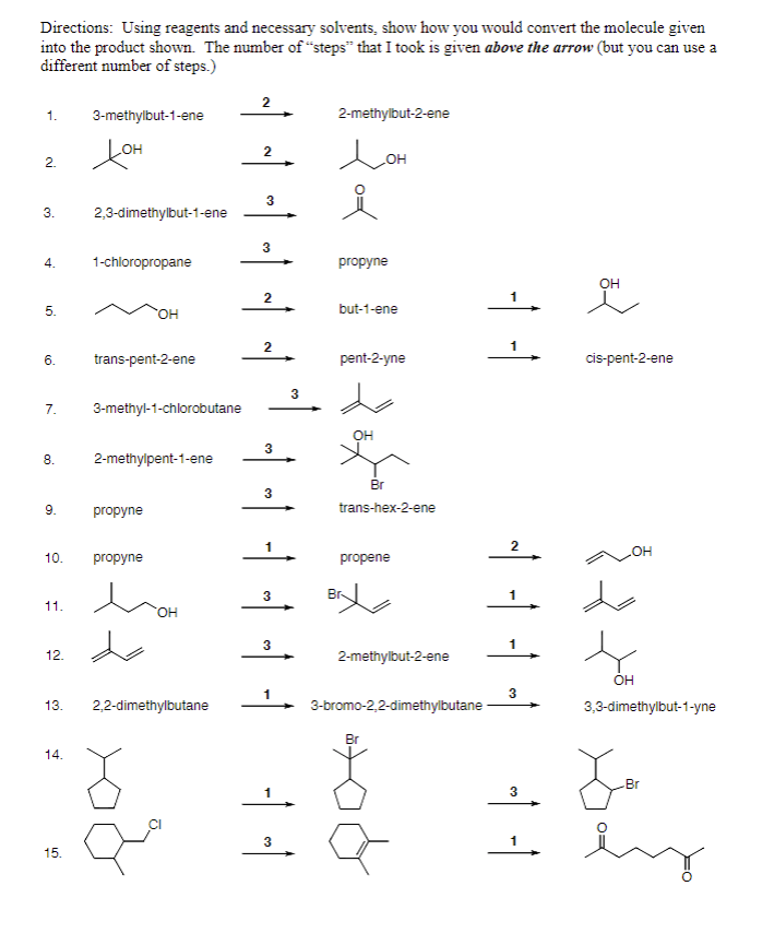 Solved Directions: Using reagents and necessary solvents, | Chegg.com