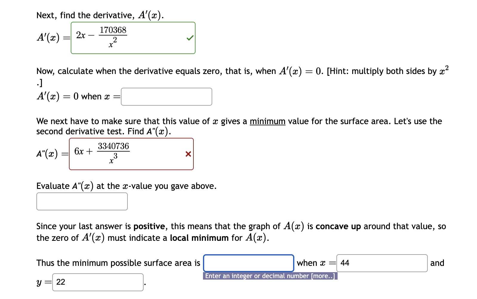 Solved A box with a square base and open top must have a | Chegg.com
