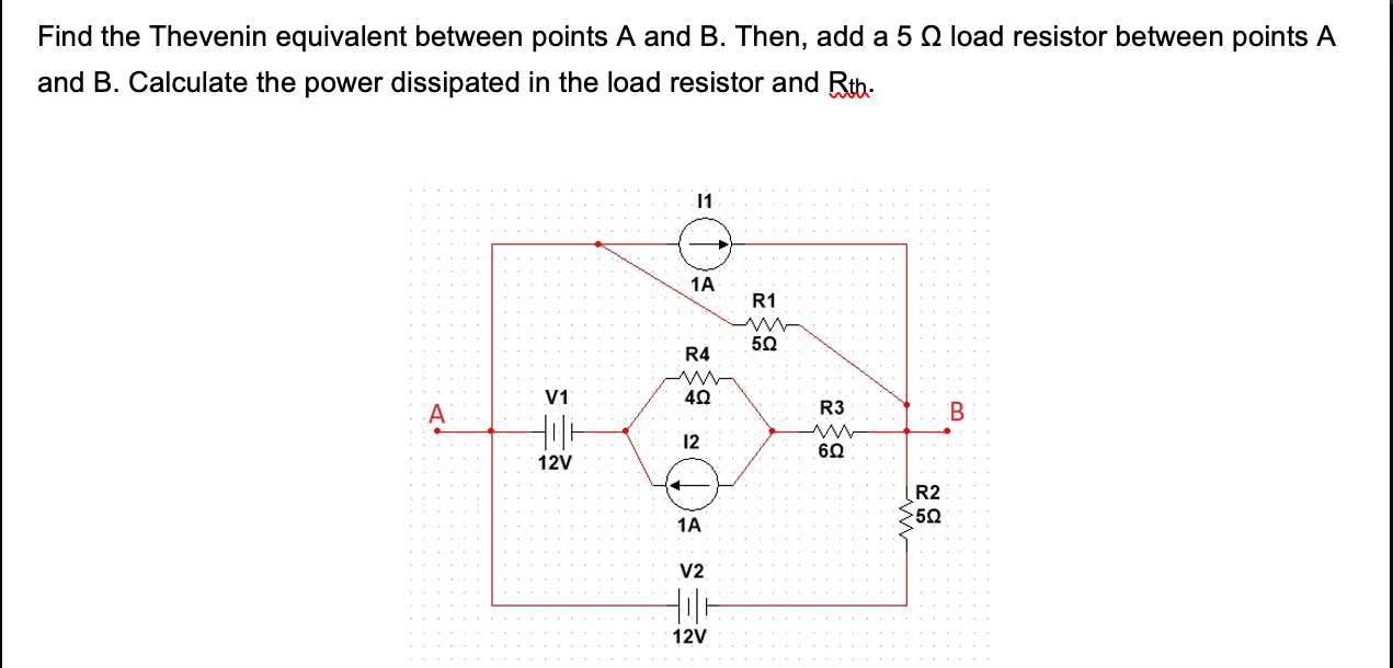 Solved Find the Thevenin equivalent between points A and B. | Chegg.com