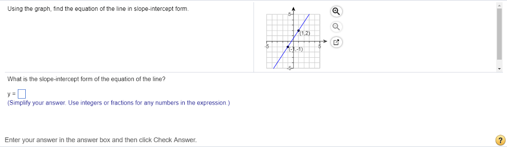 Solved Using the graph, find the equation of the line in | Chegg.com