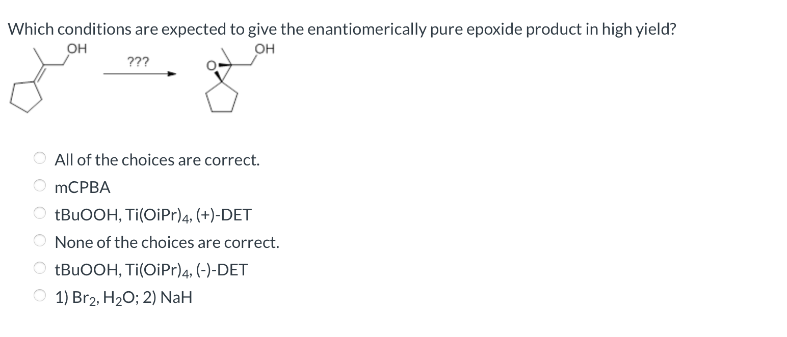 Which conditions are expected to give the | Chegg.com