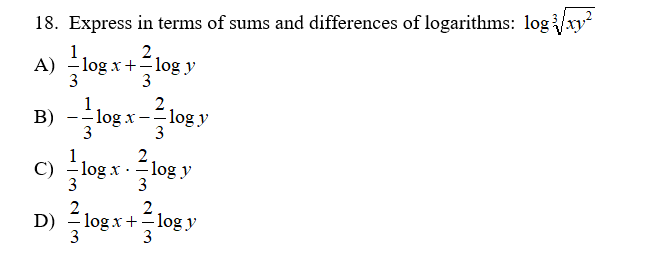 Solved 18. Express in terms of sums and differences of | Chegg.com