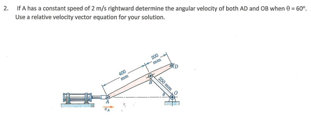 Solved If A has a constant speed of 2m/s rightward determine | Chegg.com