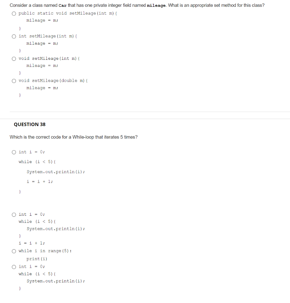 Solved Consider a class named Car that has one private | Chegg.com