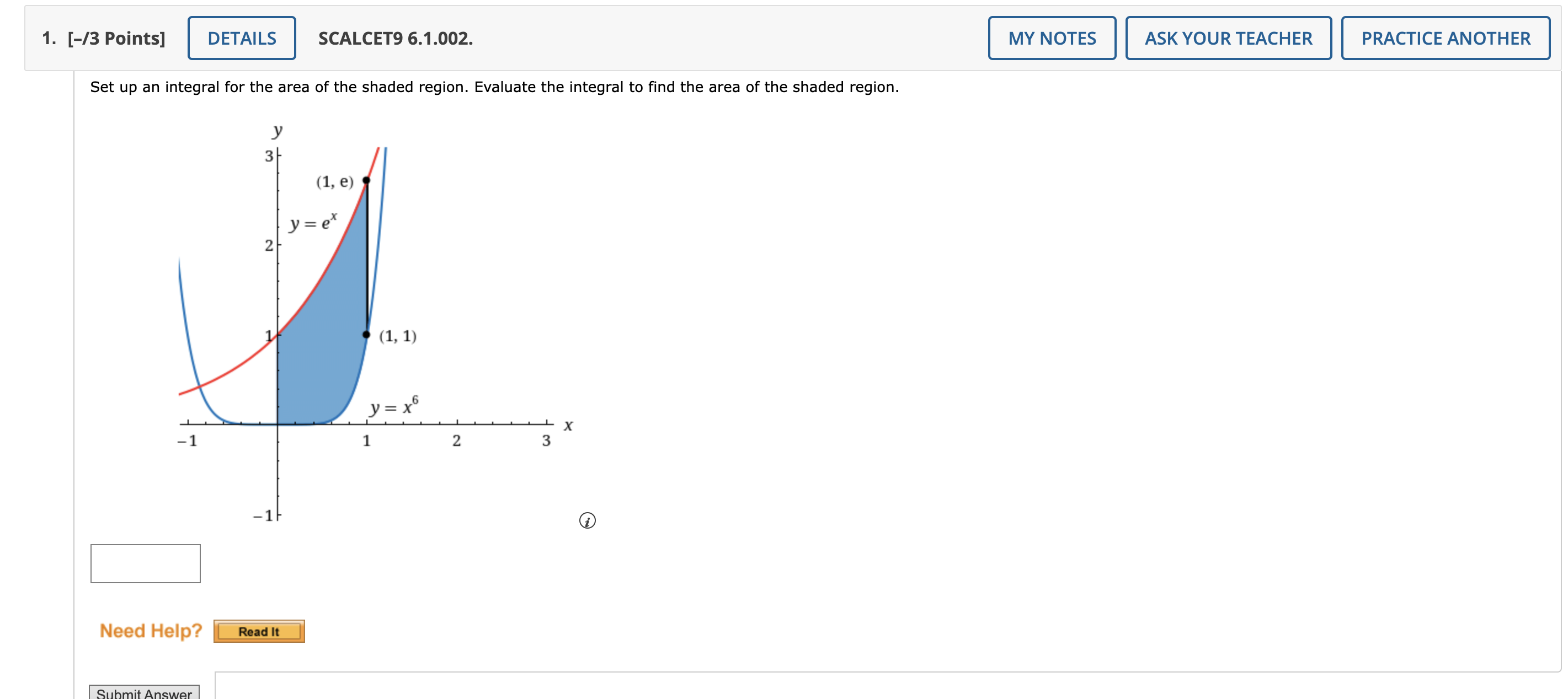 Solved Set up an integral for the area of the shaded region. | Chegg.com
