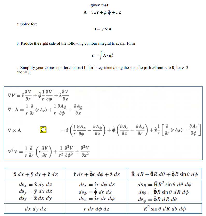 Solved given that: A = rzf + 0 + z 2 a. Solve for: B = 7 XA | Chegg.com
