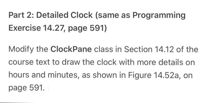 Solved Part 2: Detailed Clock (same as Programming Exercise | Chegg.com