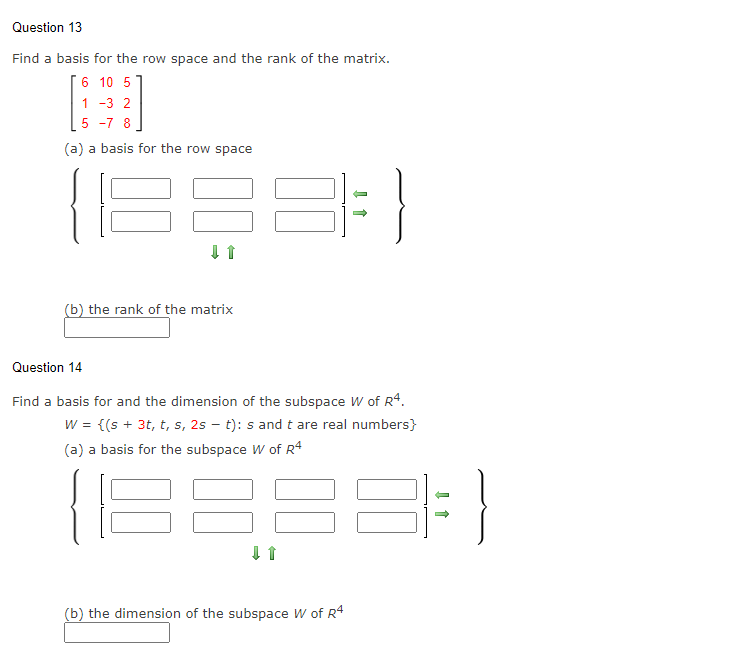 Solved Question 13Find a basis for the row space and the | Chegg.com