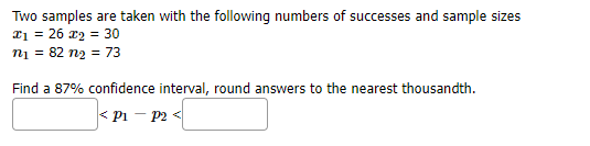 Solved Two samples are taken with the following numbers of | Chegg.com