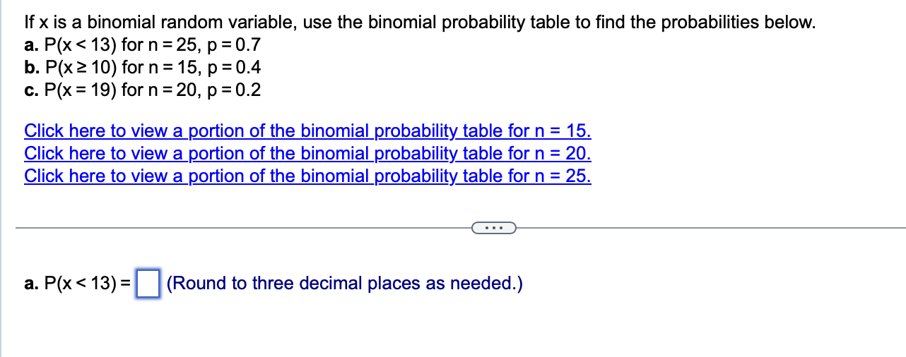 Solved If x ﻿is a binomial random variable, use the binomial | Chegg.com