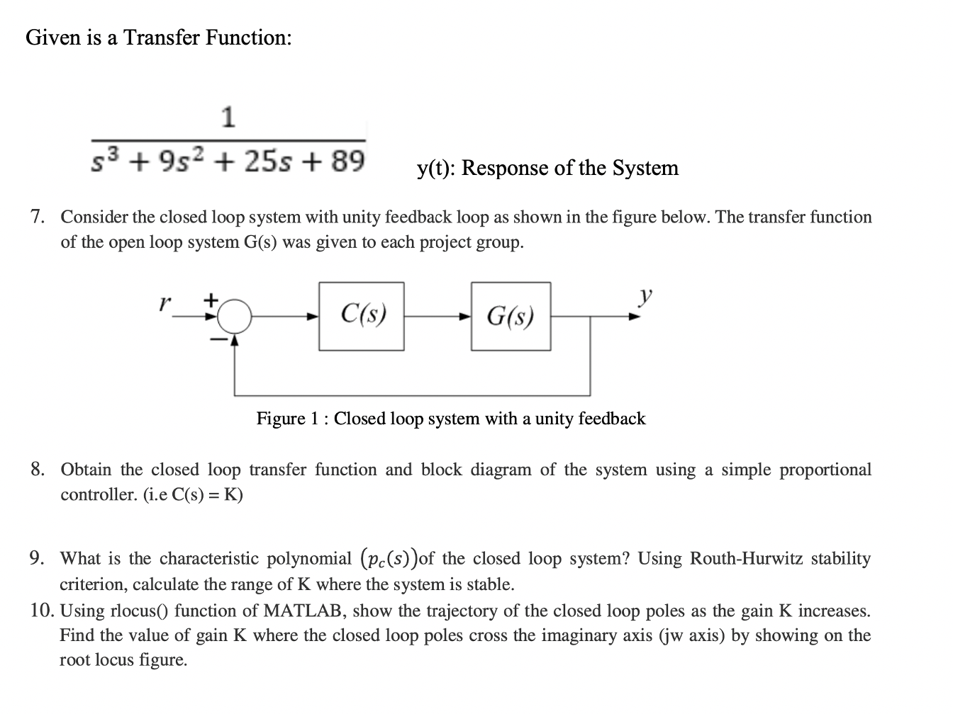 Solved Given is a Transfer Function: 1 53 +952 +258 + 89 | Chegg.com