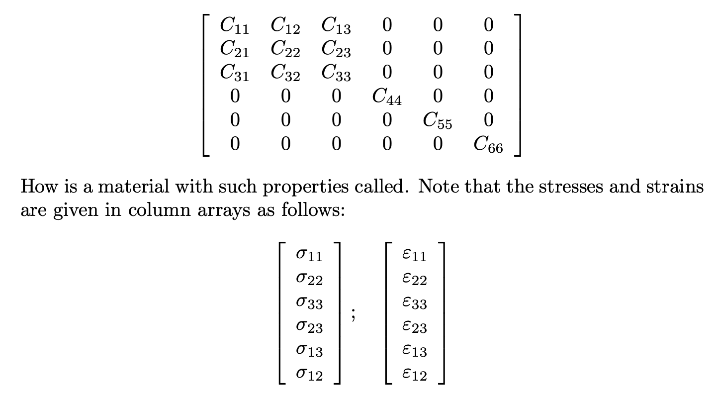 Solved Prove that the stiffness tensor for an elastic | Chegg.com