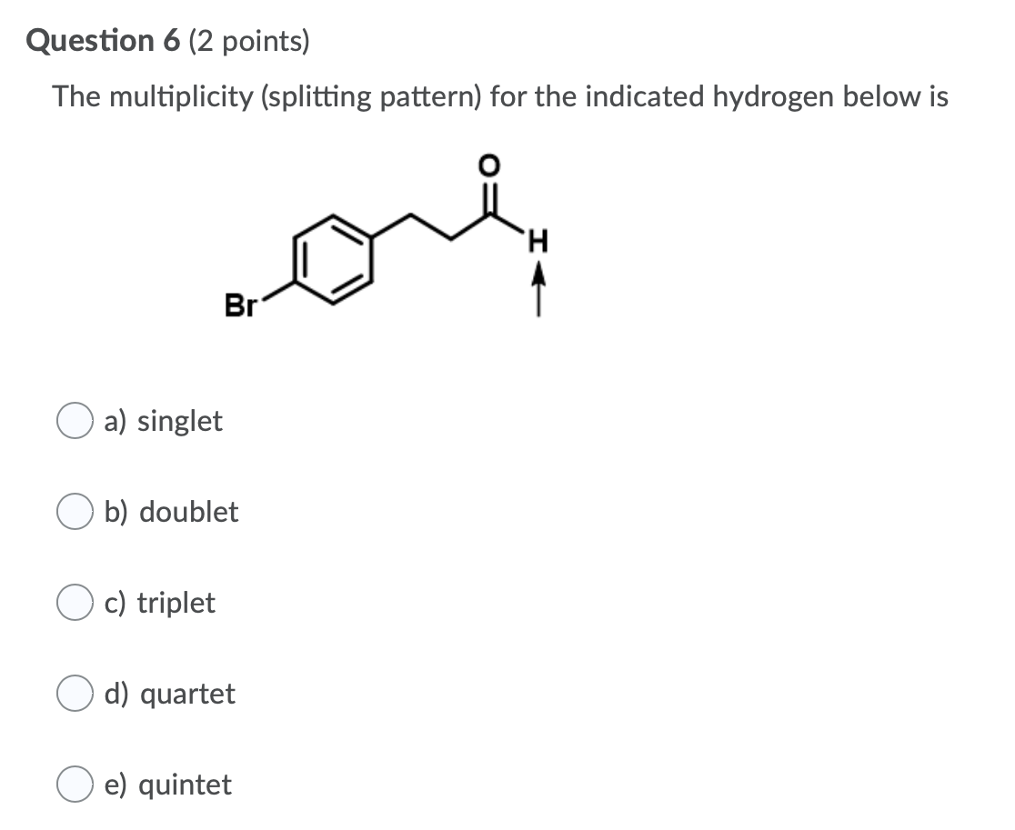 Solved Question 6 (2 points) The multiplicity (splitting | Chegg.com