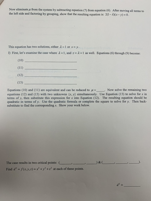 Solved Needing some Calculus 3 help. I have a worksheet on | Chegg.com