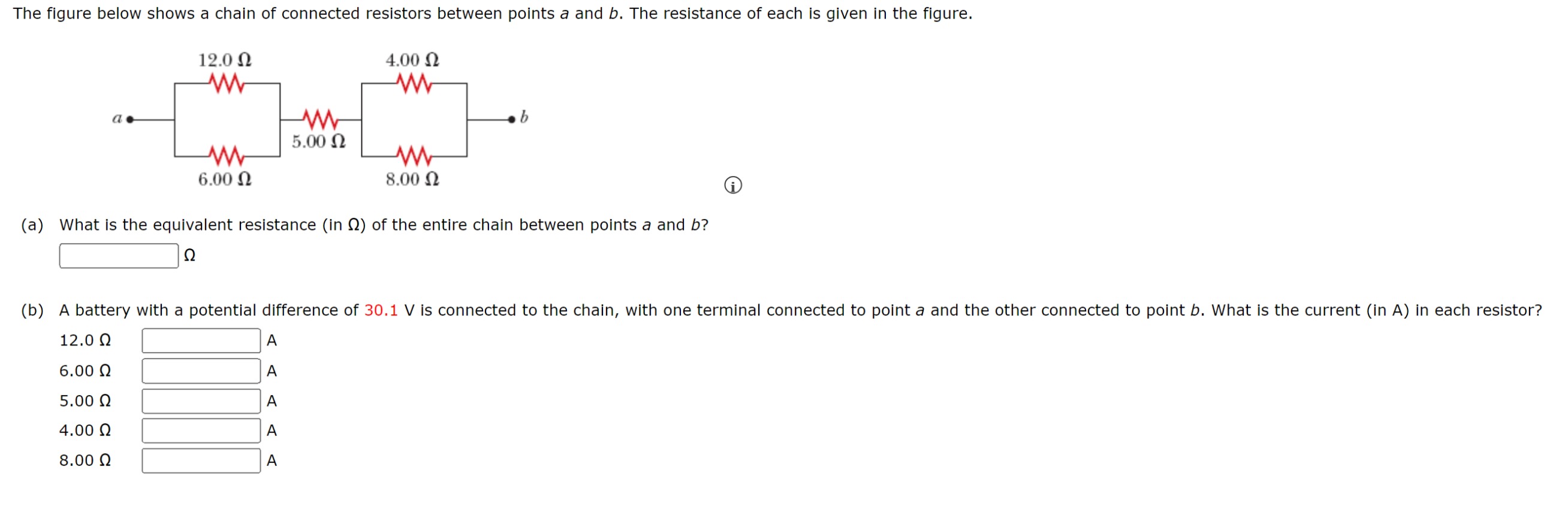 Solved The figure below shows a chain of connected resistors | Chegg.com