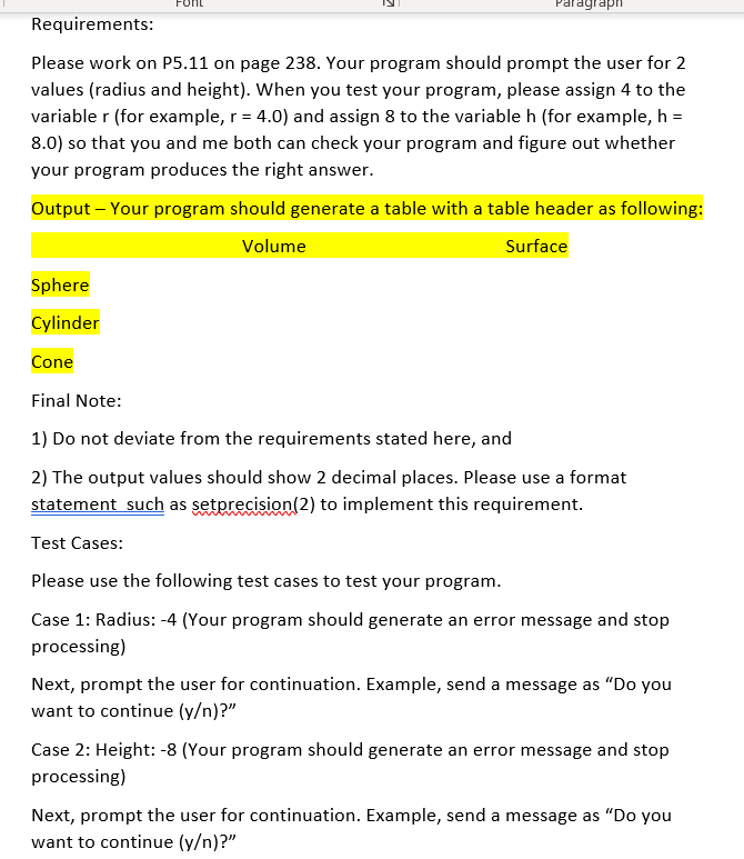 Solved P5.11 Write functions double sphere_volume (double r) | Chegg.com