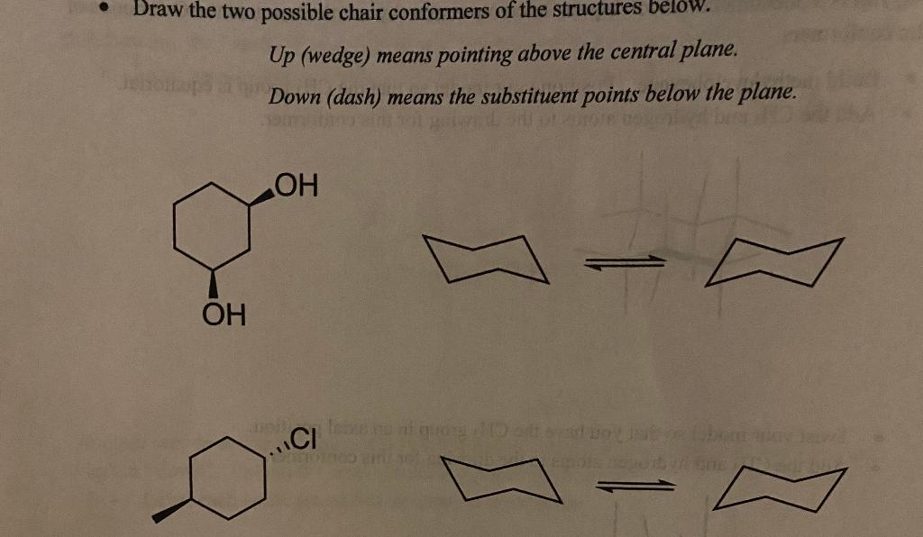 Solved Draw the two possible chair conformers of the | Chegg.com