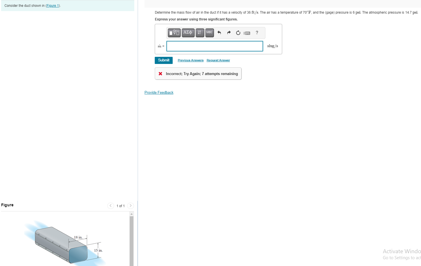 Solved Consider the duct shown in (Figure 1). Determine the | Chegg.com