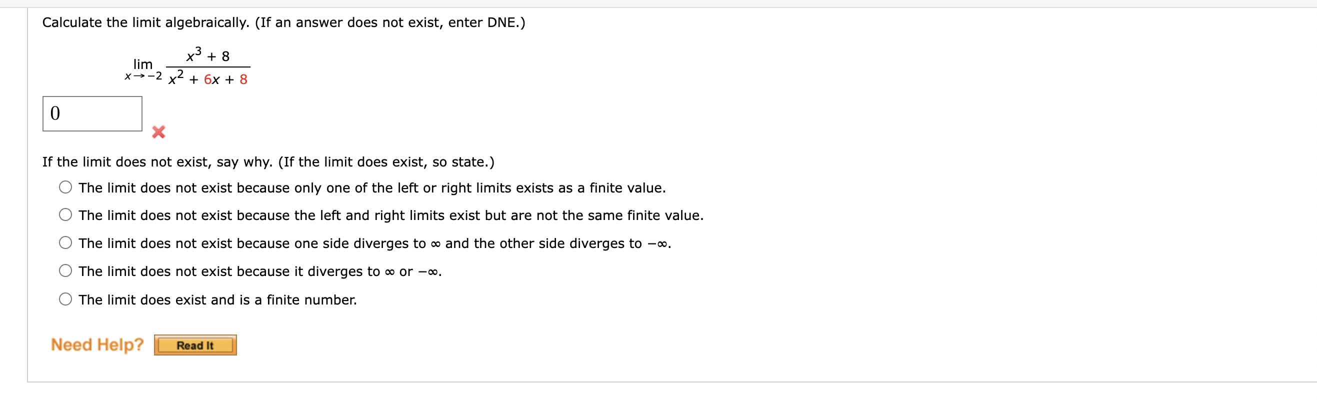 Solved Calculate The Limit Algebraically If An Answer Does 8312