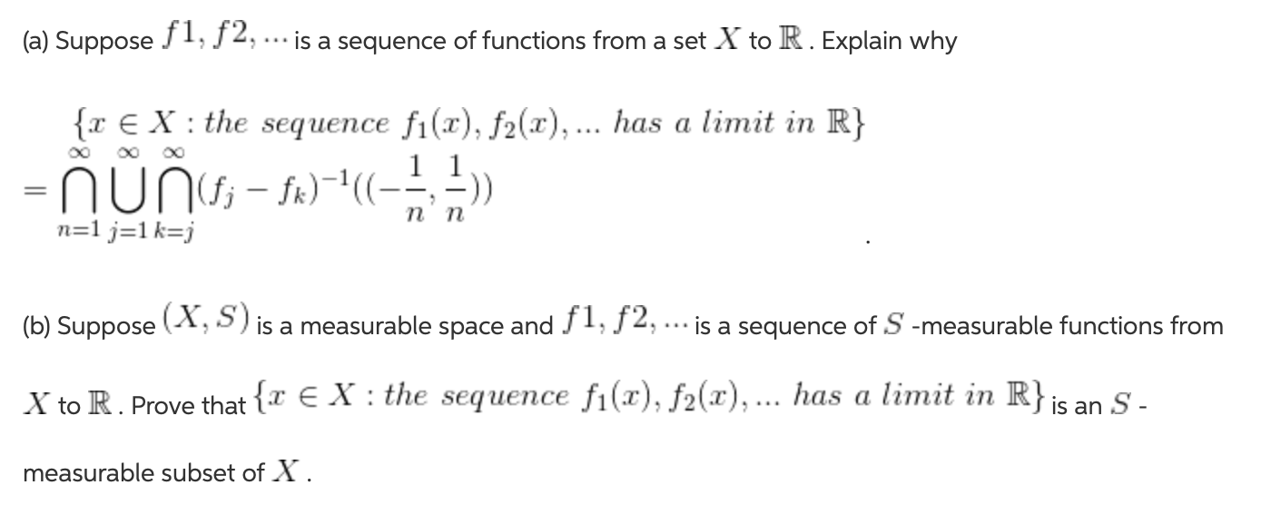 Solved (a) Suppose f1, f2, ... is a sequence of functions | Chegg.com