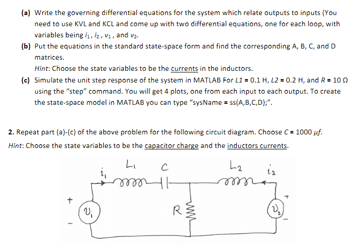 Solved (a) Write the governing differential equations for | Chegg.com