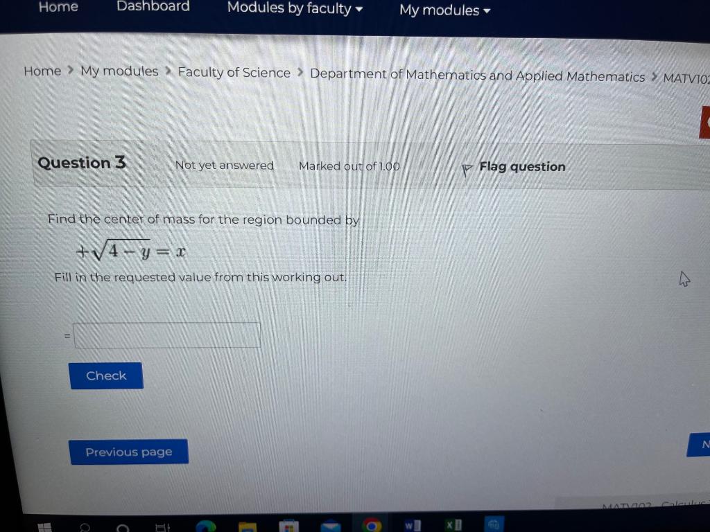 Solved Home > My modules > Faculty of Science > Department | Chegg.com