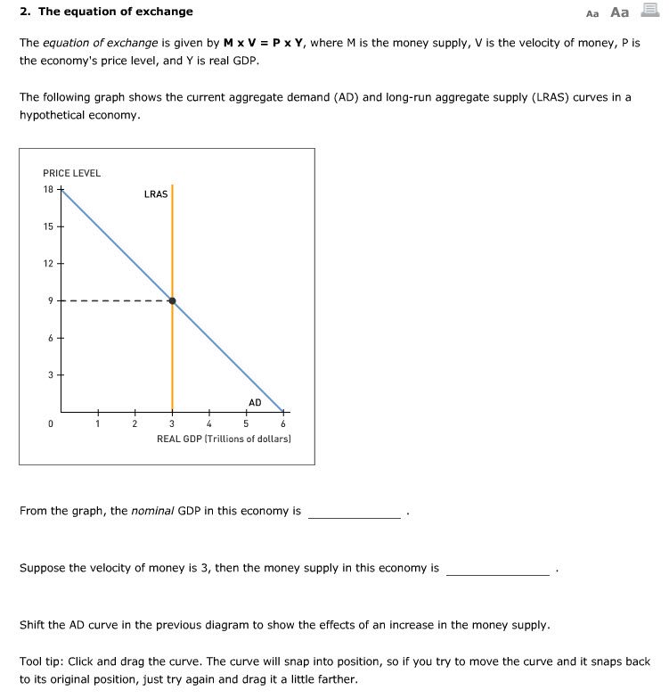 Solved 2. The equation of exchange The equation of exchange | Chegg.com