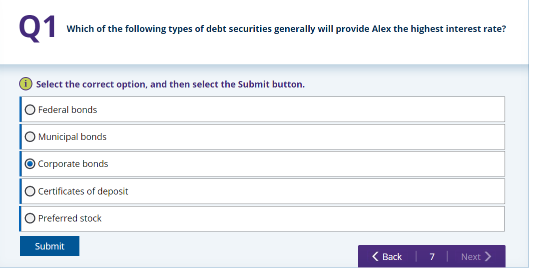 Solved Select the correct option, and then select the Submit | Chegg.com