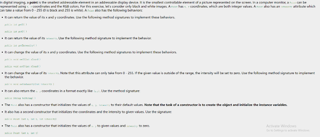 Solved in digital imaging, a point is the smallest | Chegg.com