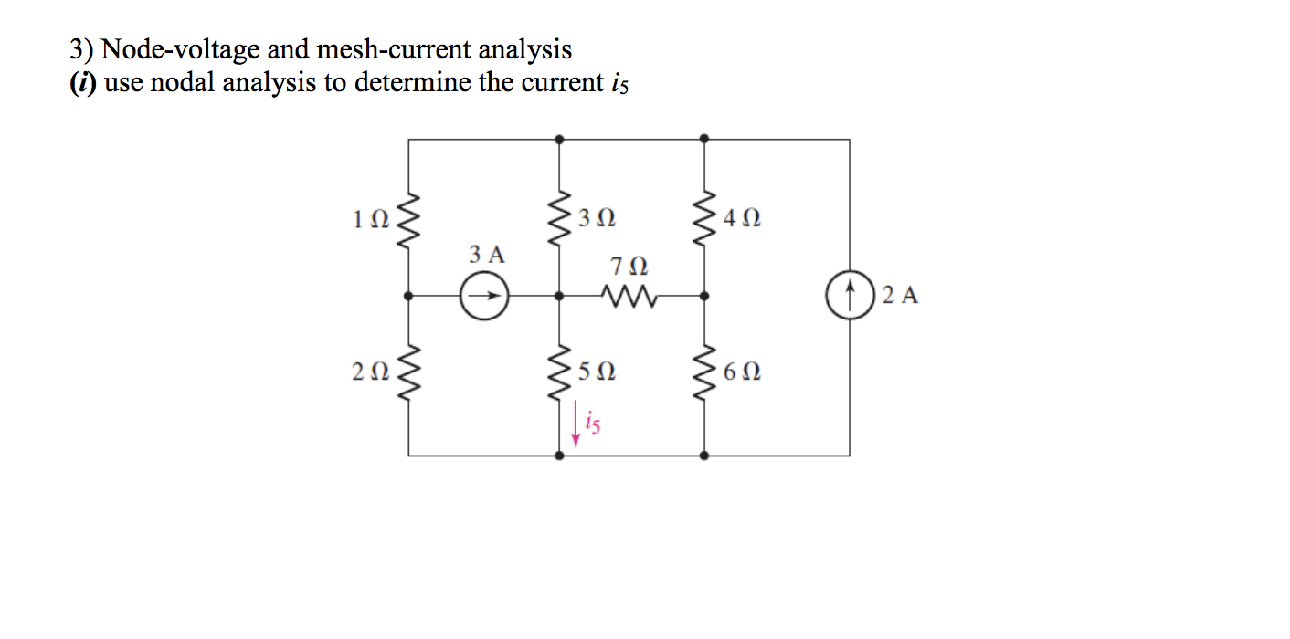 Solved 3) Node-voltage and mesh-current analysis (i) use | Chegg.com