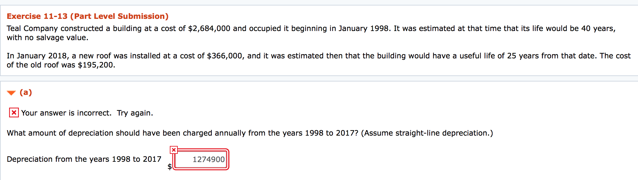 Solved Exercise 11-13 (Part Level Submission) Teal Company | Chegg.com