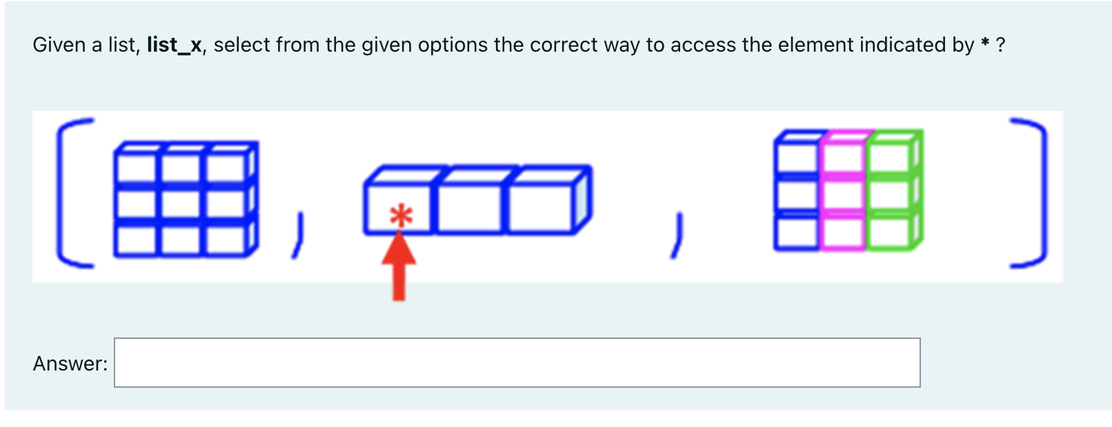 Solved Given a list, list_x, select from the given options | Chegg.com