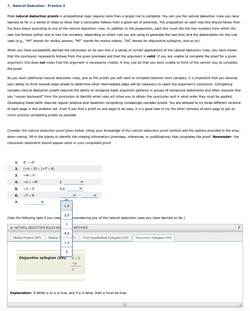 Solved 7. Natural Deduction - Practice 3 Most natural | Chegg.com