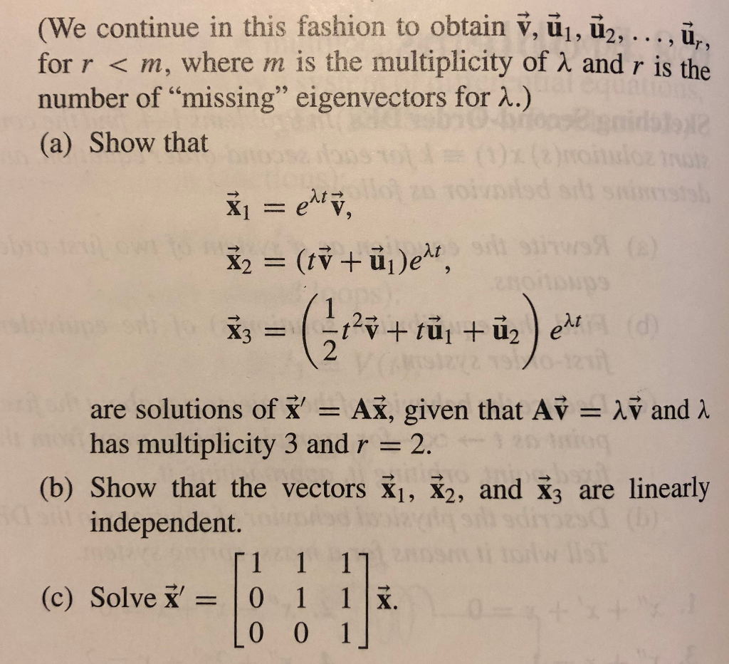 Solved 38. Generalized Eigenvectors Suppose that we wish to | Chegg.com