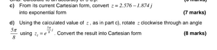 Solved c) From its current Cartesian form, convert | Chegg.com