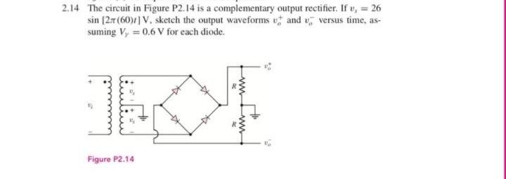 Solved 2.14 The circuit in Figure P2.14 is a complementary | Chegg.com