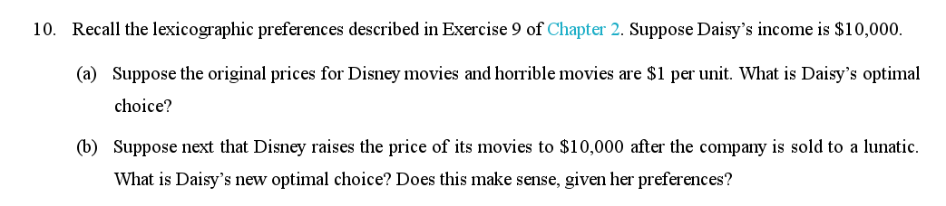 Recall the lexicographic preferences described in | Chegg.com