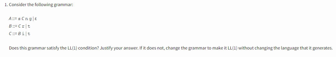 Solved Please specify on how to change the grammar Please | Chegg.com