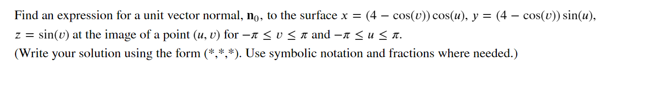 Solved Find an expression for a unit vector normal, no, to | Chegg.com