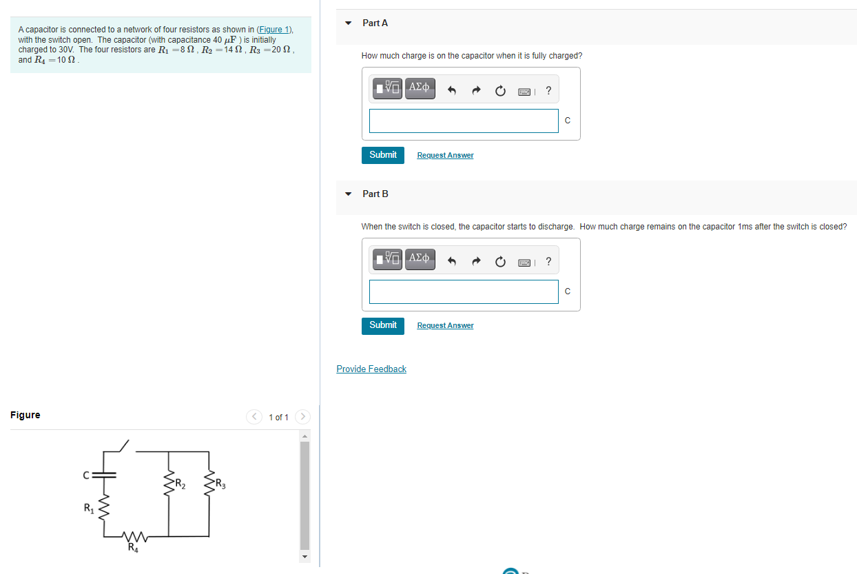 Solved Part A A complicated RC circuit is shown in (Figure | Chegg.com