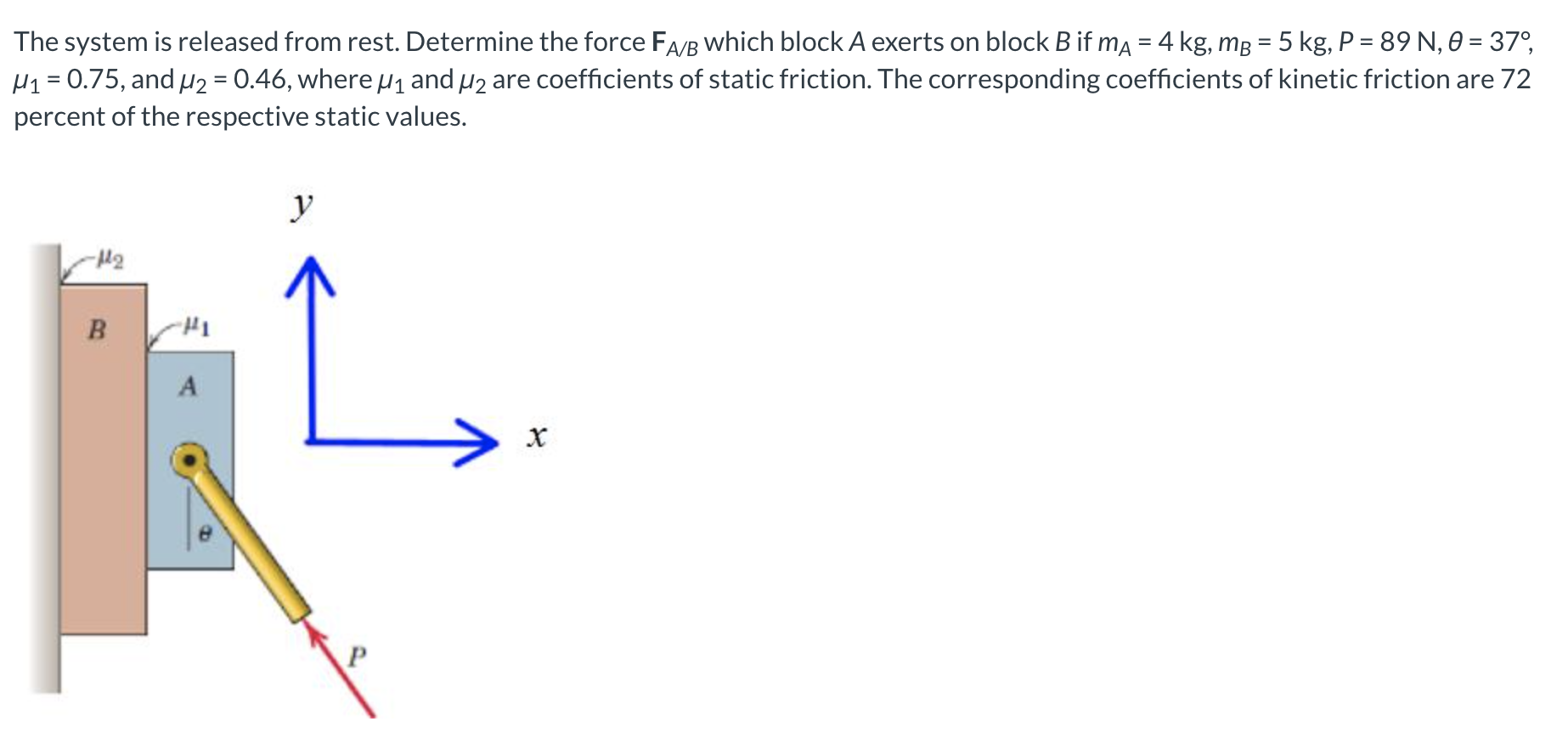 Solved The system is released from rest. Determine the force | Chegg.com