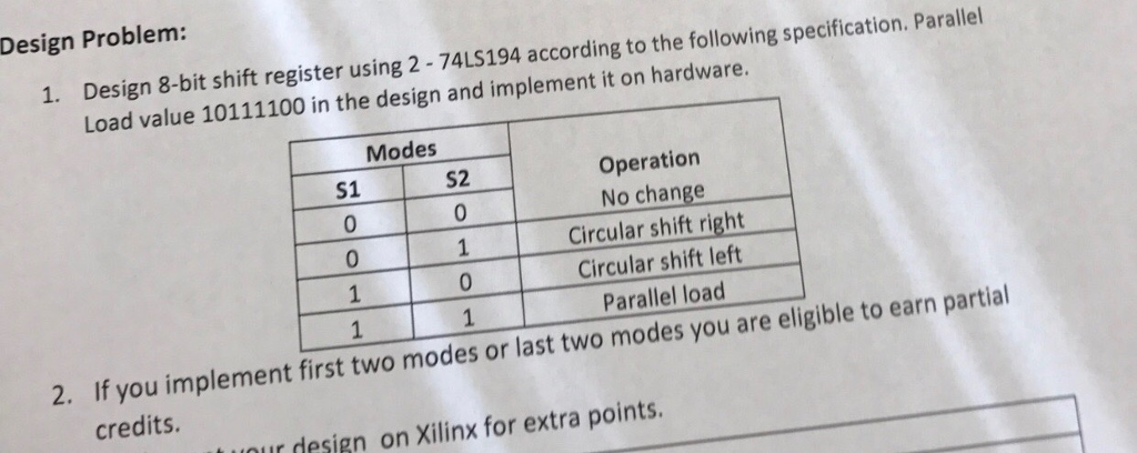Solved design an 8 bit universal shift register using two | Chegg.com