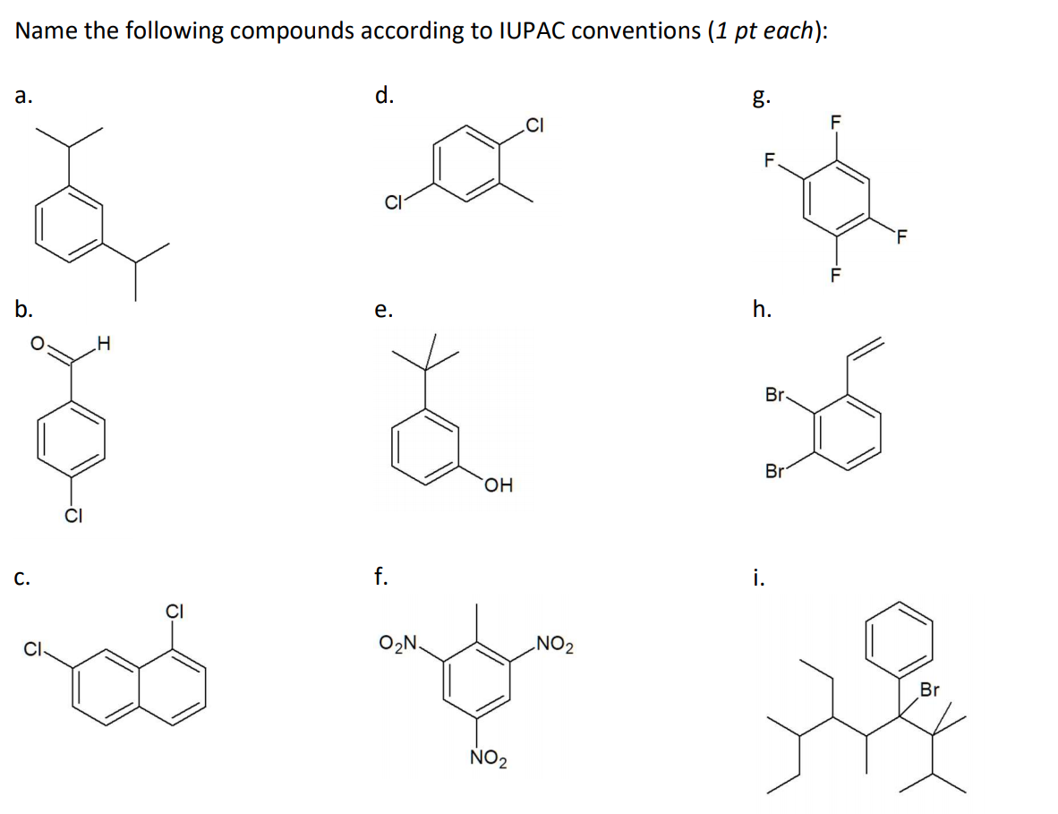 Solved Name the following compounds according to IUPAC | Chegg.com