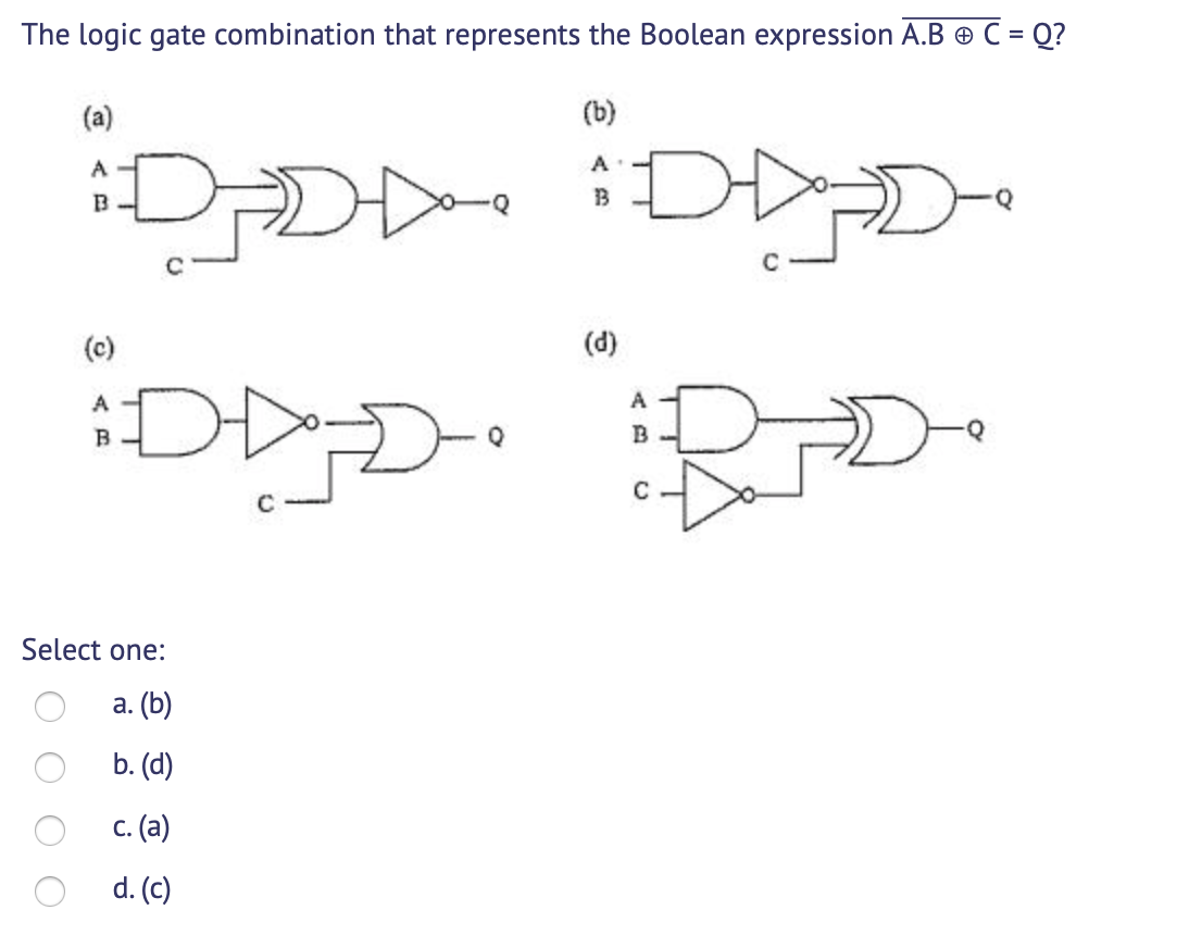 Solved The logic gate combination that represents the | Chegg.com