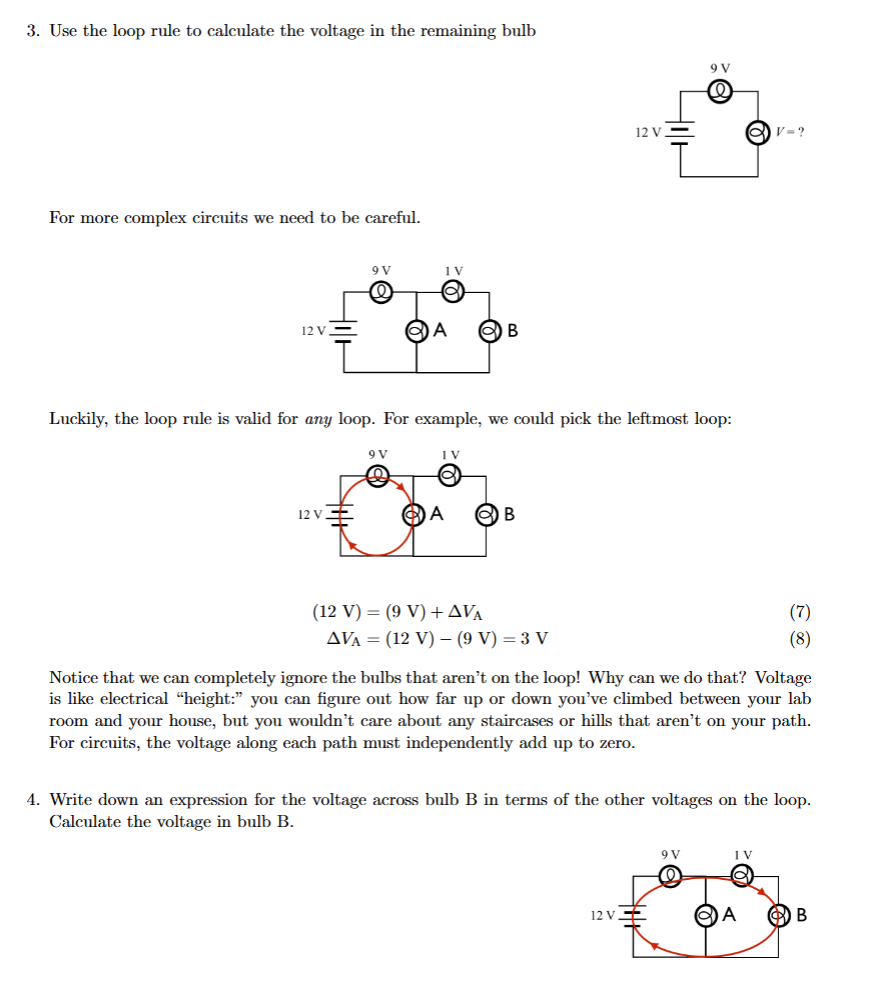 Solved 3. ﻿Use the loop rule to calculate the voltage in the | Chegg.com