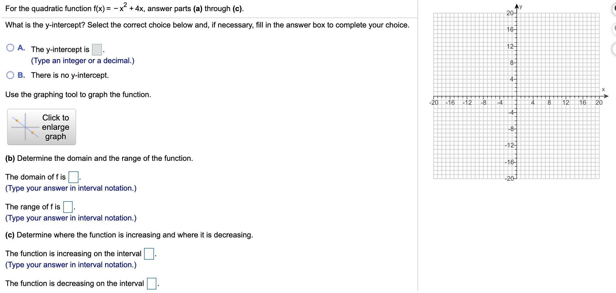 Solved For The Quadratic Function F X X 4x Answer